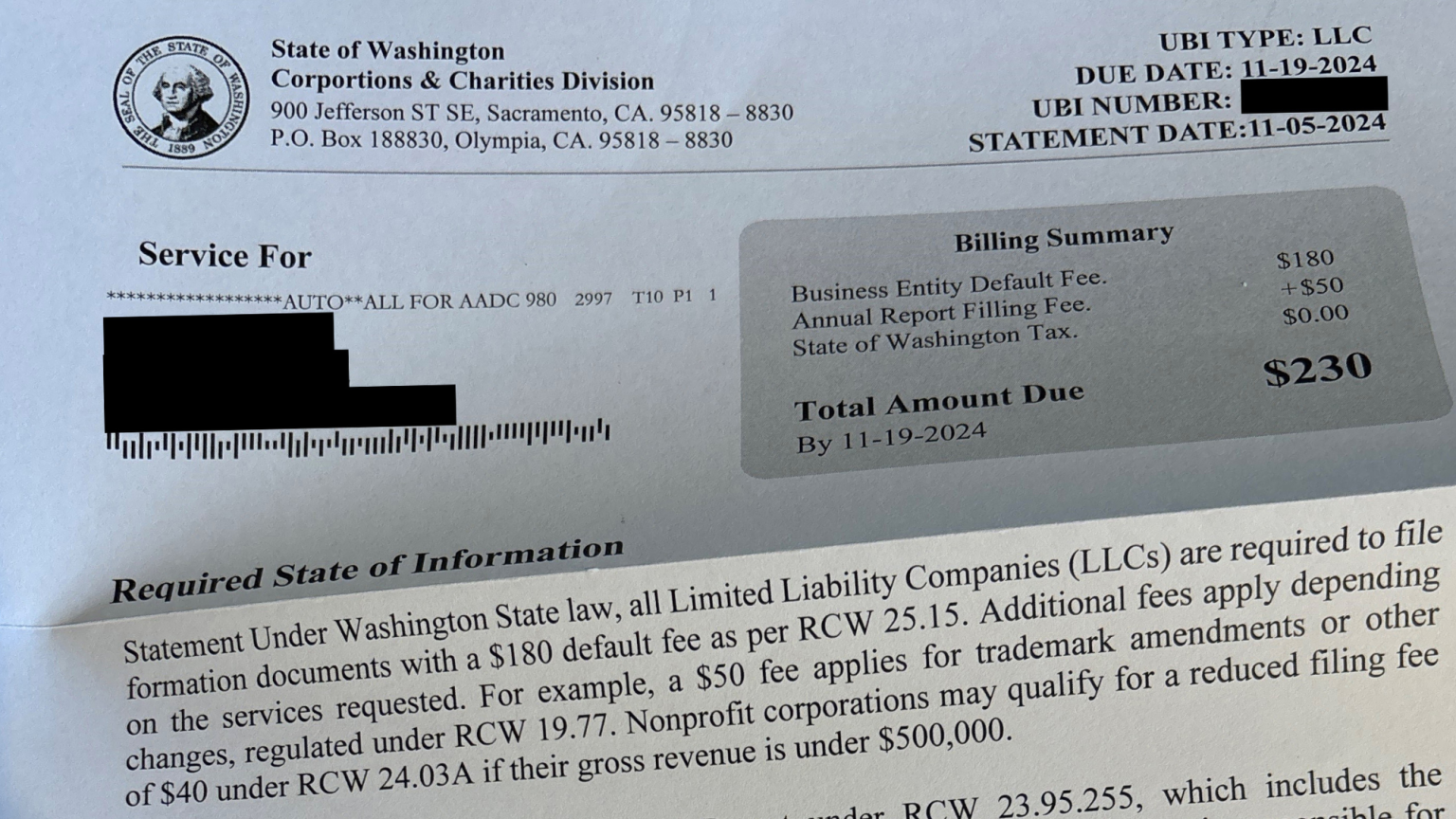 Scam Alert: Fraudulent notices target Washington small businesses ...